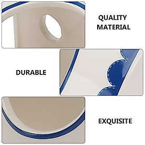 STOBOK Rabbit Hay Feeder Ceramic Bunny Feeder Rack Guinea Pig Hay Storage Stand Cage Grass Holder Manger Chinchilla Food Bowl for Small Animal Pet Supplies Blue