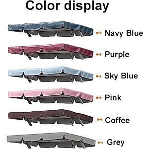 WZUOPG Patio Swing Canopy Replacement Top Cover 2 3 Seater Swing Canopy Cover Waterproof Swing Replacement Top Cover Outdoor Garden Hammock Cover Top, Beige