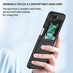 HikerClub Magnetic Case for Samsung Galaxy Z Flip5 6.7" (2023), Compatible with Mag Safe, Supports Wireless Charging, Anti-Scratch Shockproof Case, Slim Lightweight Case for Samsung Z flip 5, Black