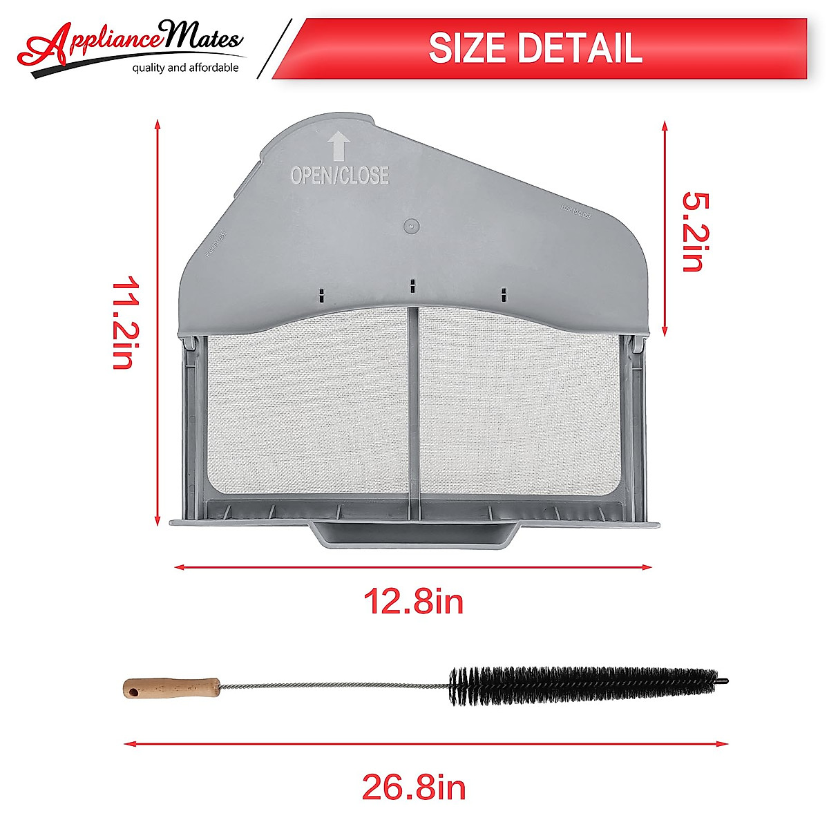 DC97-16742A Dryer Lint Trap Screen Filter Replacement for Samsung Dryer-Replaces AP5306681, DC61-03048A, DC61-02610A, DV45H7000EW/A2, DV40J3000GW/A2 with Flap and Vent Cleaner Brush
