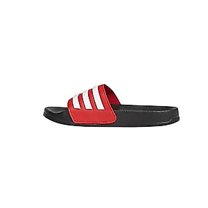 adidas Adilette Shower Slides Sandal, Black/White/Vivid Red, 6 US Unisex Big Kid, Big Kid (8-12 Years)