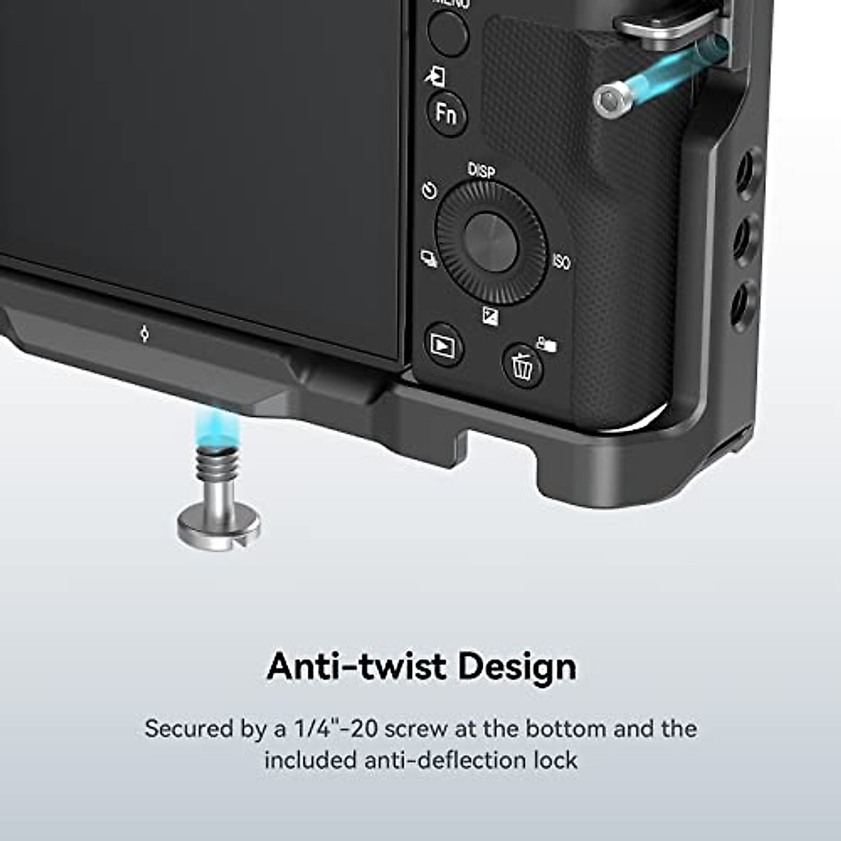 SMALLRIG ZV-E10 Cage with Silicone Handle and Built-in Threaded Holes, Cold Shoe and Quick Release Plate for Sony ZV-E10-3538