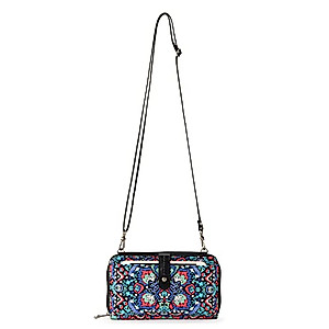 Sakroots Smartphone Crossbody Bag in Eco-Twill, Convertible Purse with Detachable Wristlet Strap, Includes Phone Wallet Pockets, Multi Ikat World