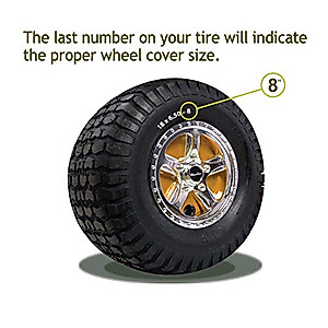 Good Vibrations Wheelies Nitro Series - Riding Lawn Mower Tractor & Golf Cart Wheel Covers - Snap Fit to The Rim - 8 inch Diameter (Black) / 2pk