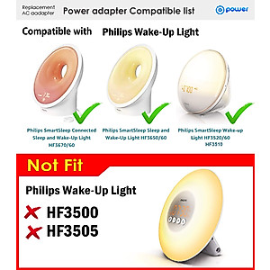 T-Power Charger for 24V Philips Hue Go 798835 800136 71460 LED SmartSleep Wake-Up Light HF3510 HF3520 HF3550 Colored Sunrise SP-REM-PLI-S012BSM2400050 Power Supply