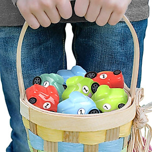 ArtCreativity Race Car Plastic Easter Eggs for Kids, Set of 12, Easter Eggs in Colorful Toy Car Designs, Detachable Halves for Easy Filling, Great as Easter Egg Hunt Supplies and Party Favors