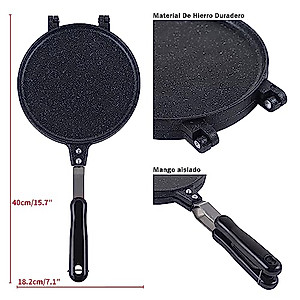 Prensa Para Tortillas De Harina 7.5 Inch Comales Para La Estufa De Teflon Tortillera Mexicanas Para Hacer Tortilla Chapati De Maiz y Roti Stove Top Pan Corn Quesadilla Maker Press And Cooker Cast Iron