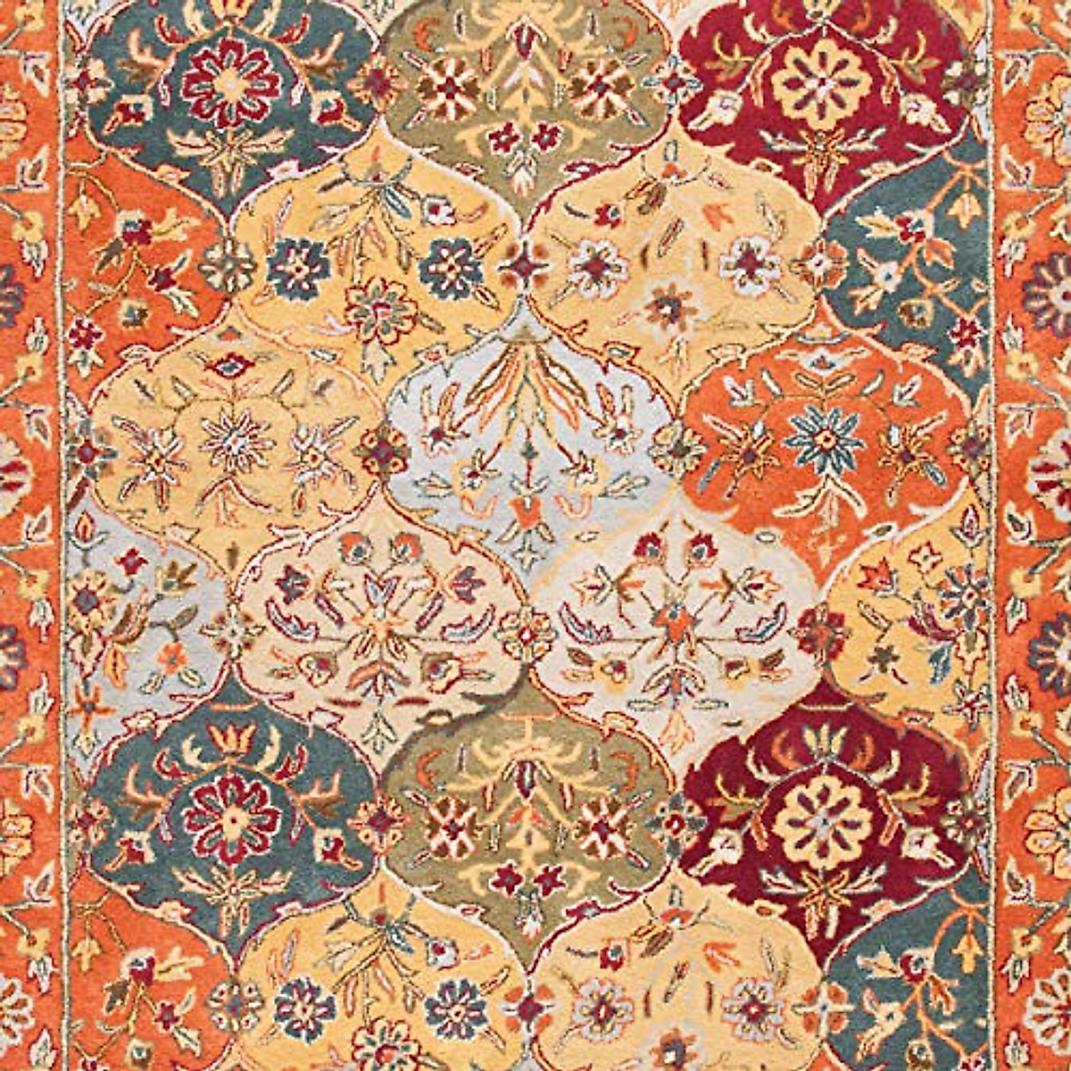 SAFAVIEH Heritage Collection 3' x 5' Multi / Red HG510B Handmade Traditional Oriental Premium Wool Area Rug