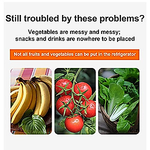 TYRHMY Kitchen Fruit Rack Vegetable Stand Cart on Wheels with Large Metal Baskets, Utility Storage Shelf Rolling Cart Kitchen Organizer Rack 5 Tier Shelves Multipurpose Organizer Shelf,Extra Large