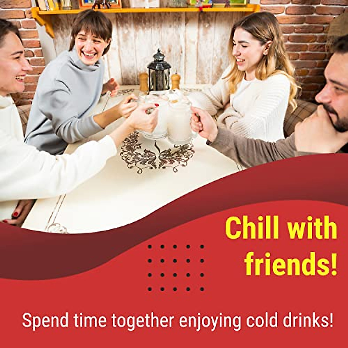 Freezer Mugs With Gel Beer Mugs For Freezer - Frosted Beer Mugs Freezer Cups - Double Walled Freezer Mugs With Gel - Frosty Mugs Beer Freezer Glasses - Set Of 4 - Clear