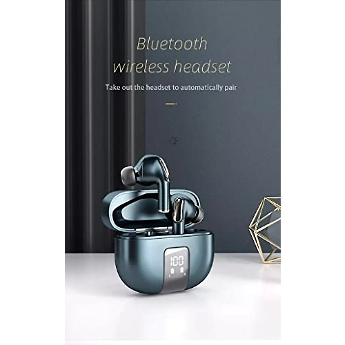 Wireless Bluetooth Earbuds Headphones in Ear with Mic.Touch Control LED Display (Black) High Sound Quality Wireless Earbud, Deep Bass Stereo Bluetooth Earbud with HD Mic(Blue) (AC697N)