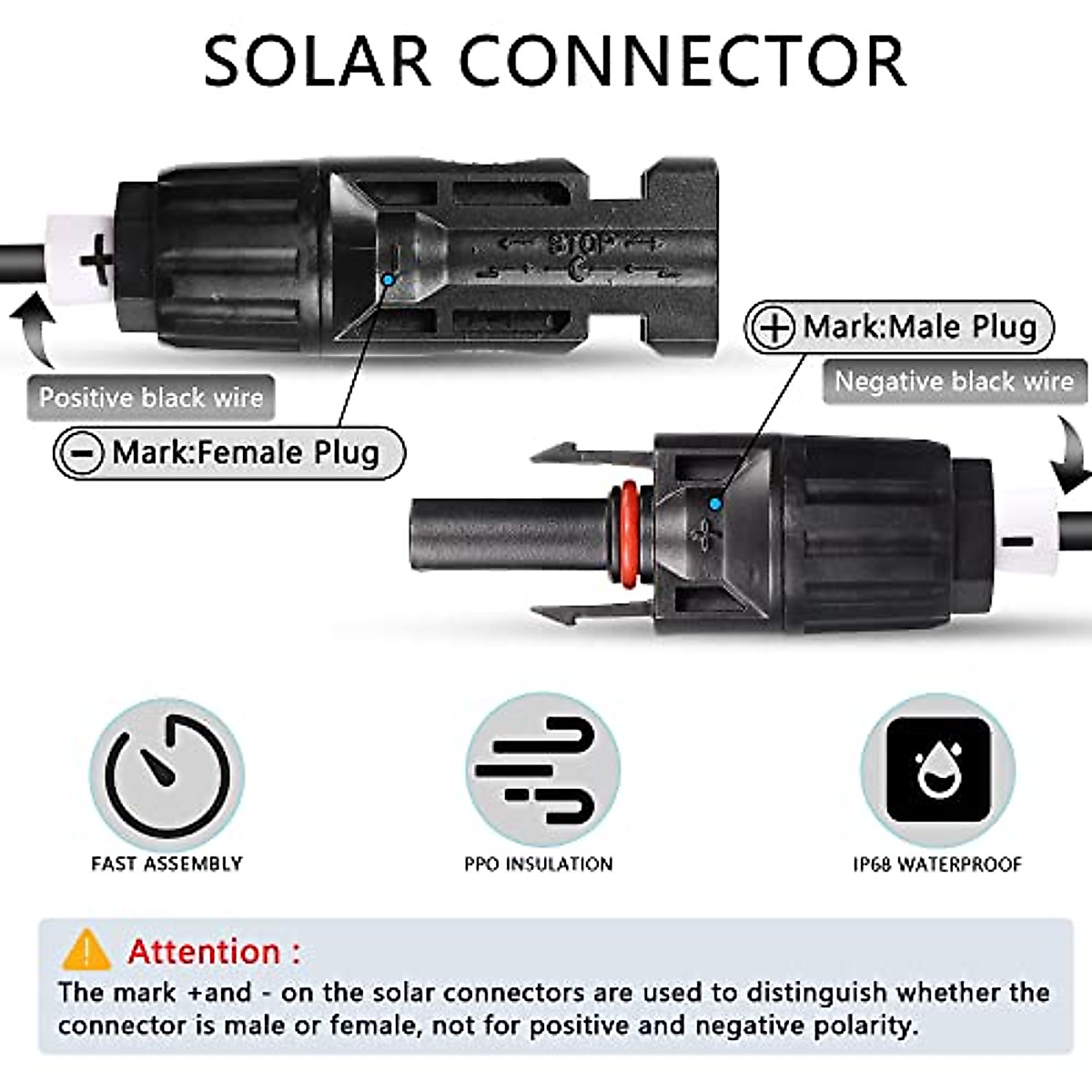 PNGKNYOCN Solar Panel to 8mm Short Cable,14 AWG Solar Panel Connector to DC 7909 Adapter Cable for Portable Backup Power Station Rechargeable Battery Pack Solar Generators(0.3M/1FT)
