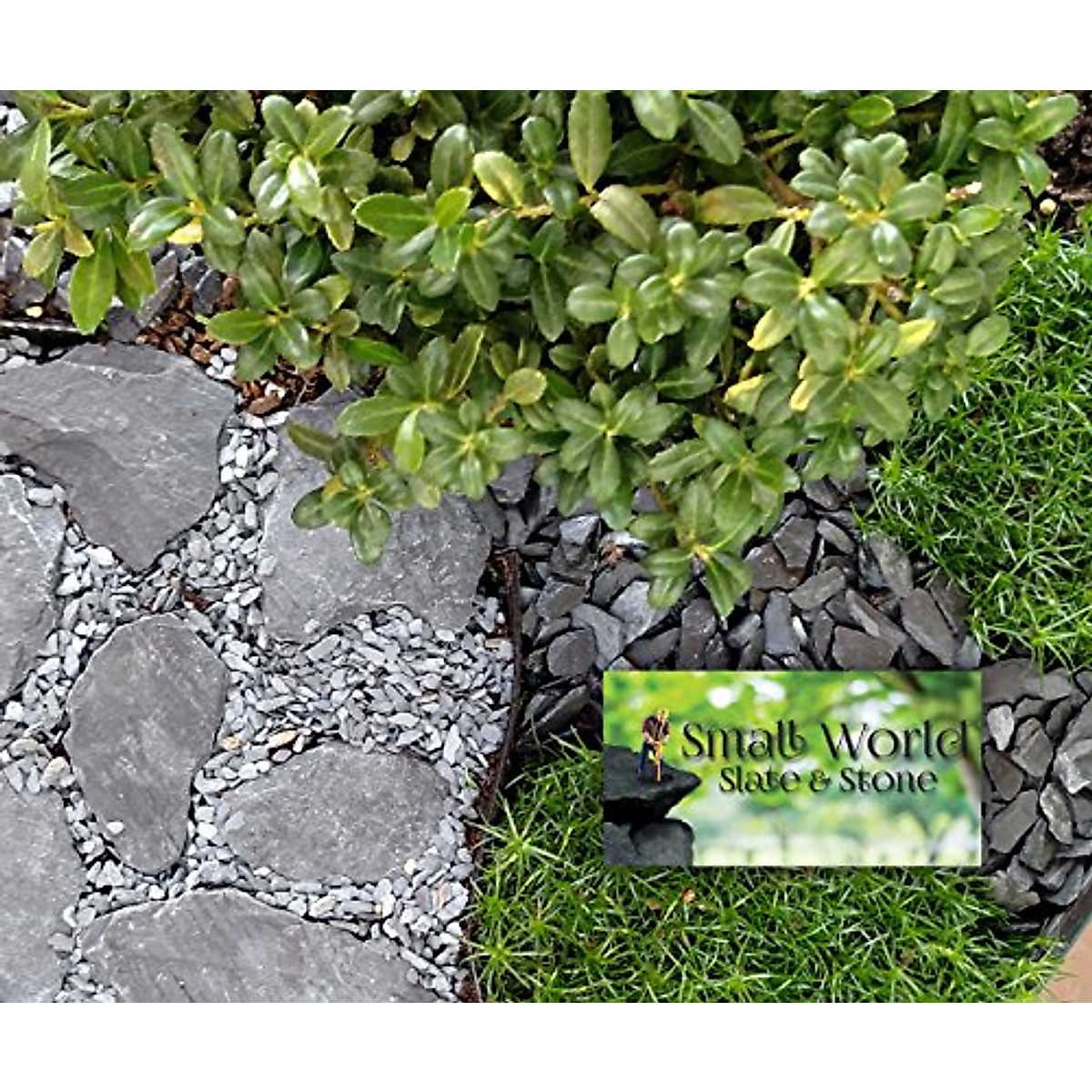 Natural Slate Stone -1 to 3 inch Rocks for Miniature or Fairy Garden, Aquarium, Model Railroad & Wargaming (2)