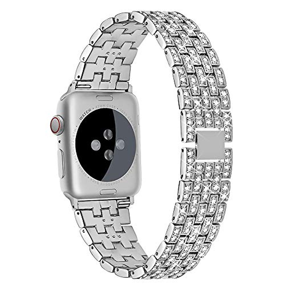 Dsytom Bing Band Compatible with Apple Watch Band 38mm 40mm 41mm,Jewelry Replacement Metal Wristband Strap for iWatch Band Series Ultra 2 9/8/7/6/5/4/3/2/1/SE Ultra(Silver)