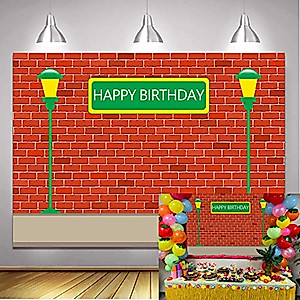 Cartoon Red Brick Wall Backdrop Kids Birthday Party Backdrop Cartoon Party Photo Photography Background 7x5ft