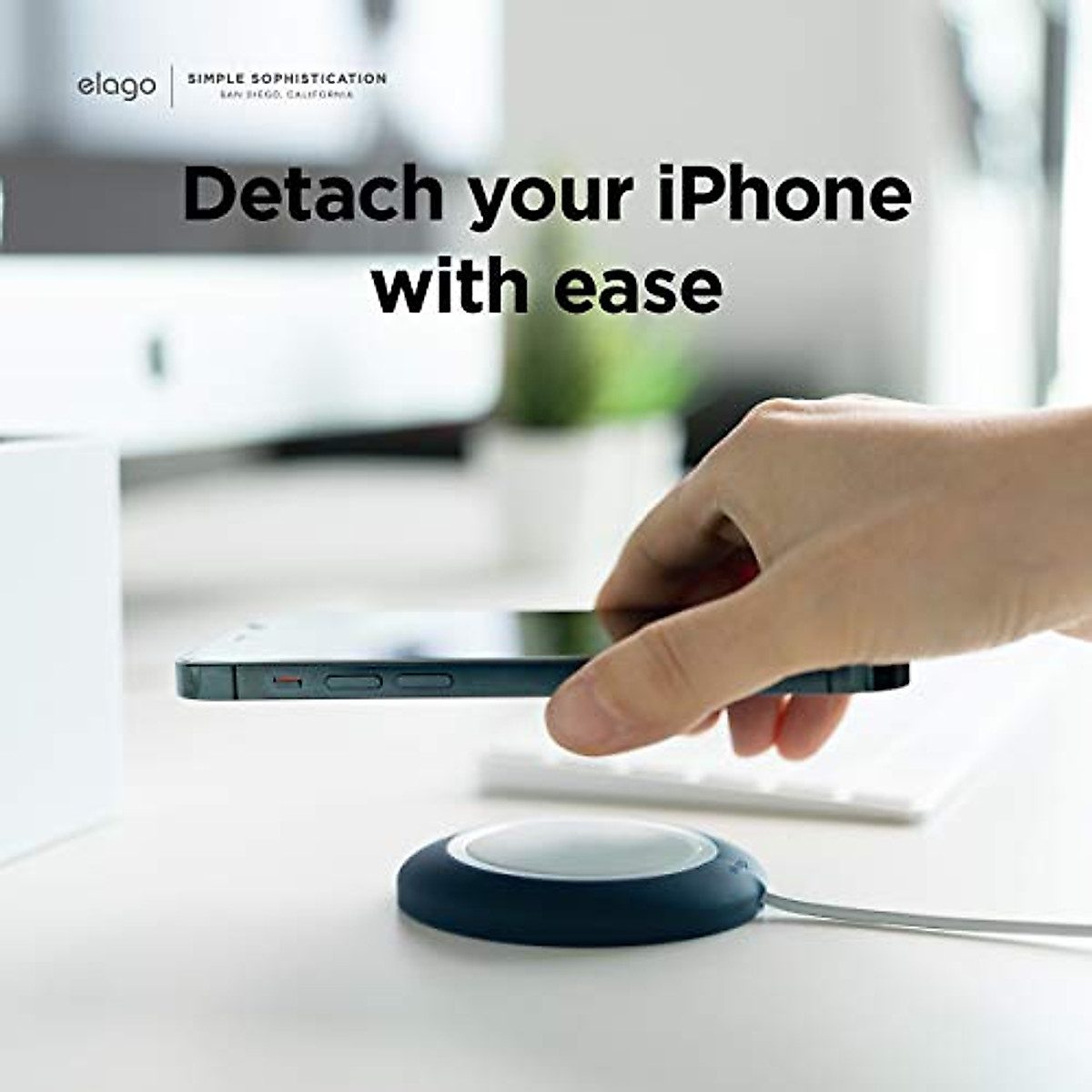 elago Charging Pad Compatible with MagSafe Charger, Compatible with iPhone 13, iPhone 12 Models, AirPods Pro & AirPods 3 - Magnetic Charger Holder, Anti-Slip [Black] [Magsafe Charger Not Included]