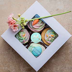 NSWDYLO Thank You Stickers, 500pcs Customized Round Labels with 4 Designs, Blue & Gold Foil, Business Gift Packaging Decoration, 1.5" Diameter