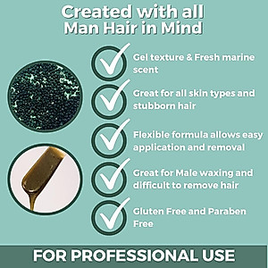 Cirepil - Homme - 800g / 28.22 oz Wax Beads Bag - Fresh Marine Scent - Flexible Formula for Male, Easy Application and Removal