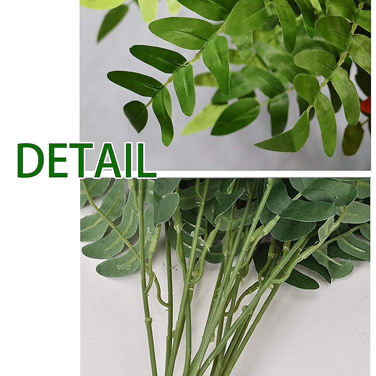 RIFNY Artificial Plants, Artificial Locust Tree Leaves 20.5 inch 3 Pack of Fake Green Shrubs Artificial Leaf, Faux Indoor Outdoor Greening for Home Garden Balcony Window Décor