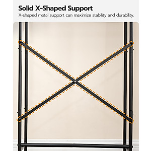 HOOBRO Over The Toilet Storage, 3-Tier Over Toilet Bathroom Organizer, Freestanding Above Toilet Shelf with Adjustable Feet, Space Saving, Easy to Assembly, Rustic Brown and Black BF63TS01