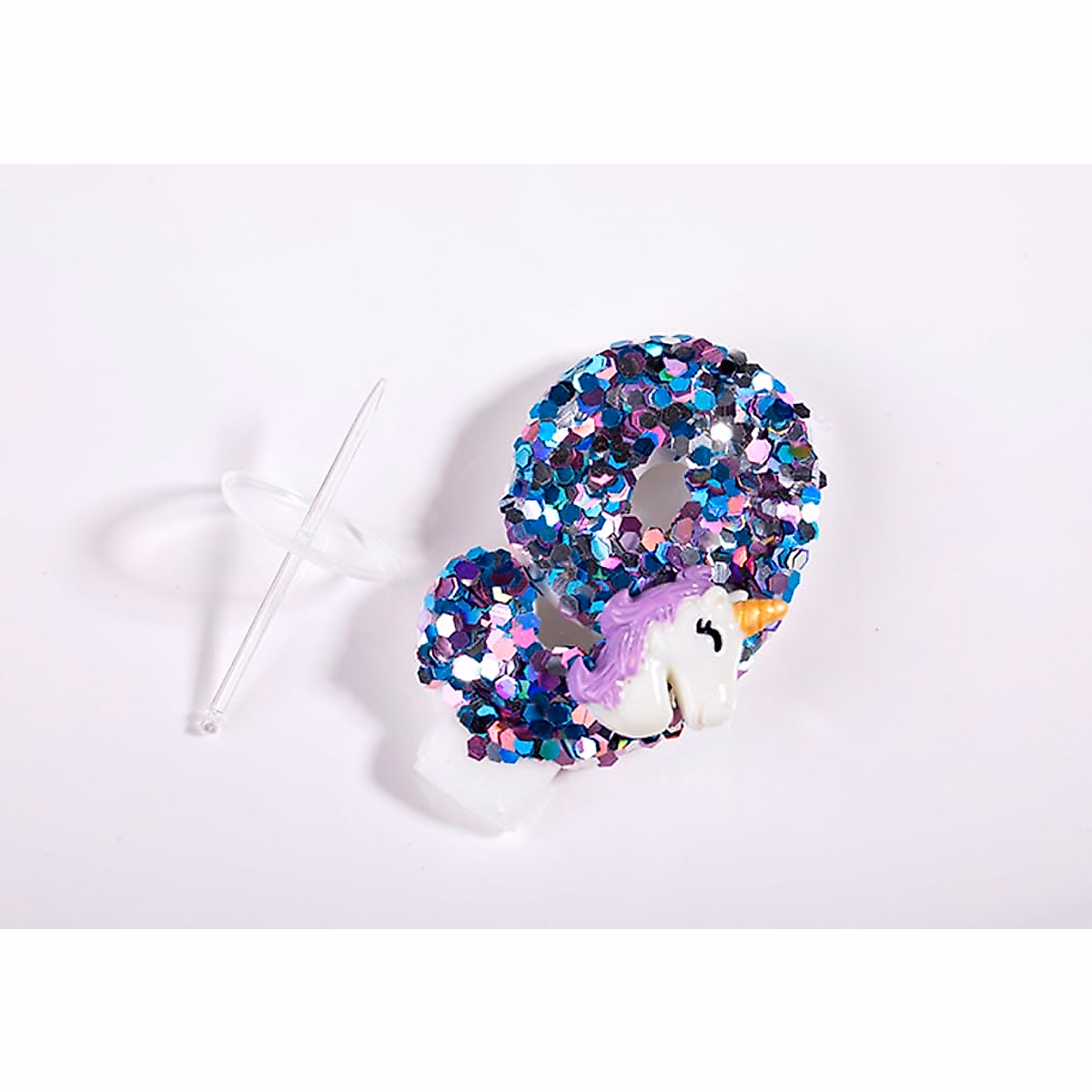 ANPEI Large Birthday Cake Glitter Candle for Kids, 3” Tall - Unicorn Number 5 (Model: AV-ANP-CANDL-UN-PL05)