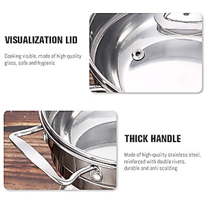 Shabu hot pot Stainless Steel Chafing Dishes hotpot single Mini cooking pot Cookware Non-Magnetic Burner with 2 spoons