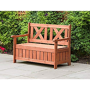 Leisure Season eisure Season SB6024 Wooden Backyard Brown-1 Piece-Patio, Balcony, Garden, Lawn, Park, Front Outdoor Bench with Storage