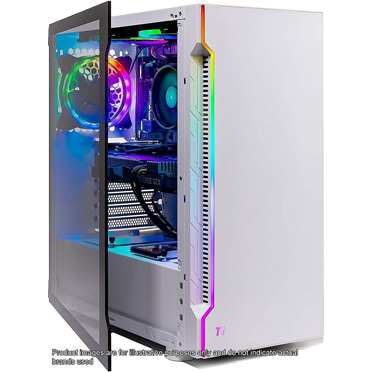 SkyTech Archangel Gaming Computer PC Desktop - Ryzen 5 3600 6-Core 3.6GHz, GTX 1660 Ti 6G, 500G SSD, 8GB DDR4 3000, RGB, AC WiFi, Windows 10 Home 64-bit, White
