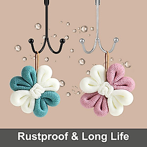 HFHOME 2Packs Over The Door Double Hanger Hooks, Metal Twin Hooks Organizer for Hanging Coats, Hats, Robes, Towels- Silver