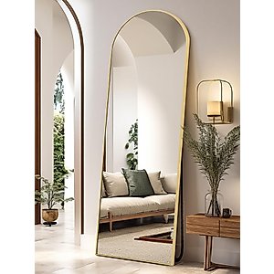 Anpark Gold Arched Mirror Full Length with Stand 21" x 64" Large Full Body Dressing Mirror for Wall Standing Floor Mirror for Bedroom Wall Mounted Mirror for Living Room Home Decor