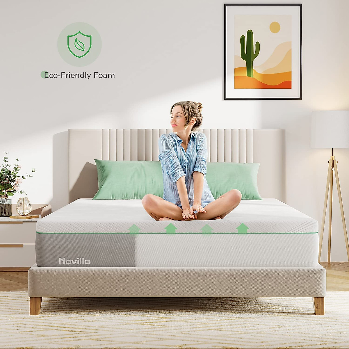 Novilla King Size Mattress, 12 Inch Gel Memory Foam King Mattress for Cool Night Sleep & Pressure Relief, Medium Soft with Motion Isolation, Mattress in a Box, Lullaby