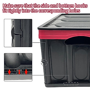 Sutekus Lidded Storage Bins Stackable 30L Storage Crates Collapsible Storage Box For Office Books Grocery Wardrobe (Black)