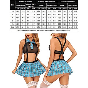 Avidlove Schoolgirl lingerie Outfit Sexy Student Valentines Lingerie for Women Sexy Plaid Uniform sexy santa for women