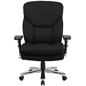Flash Furniture HERCULES Series 24/7 Intensive Use Big & Tall 400 lb. Rated Black Fabric Executive Ergonomic Office Chair with Lumbar Knob