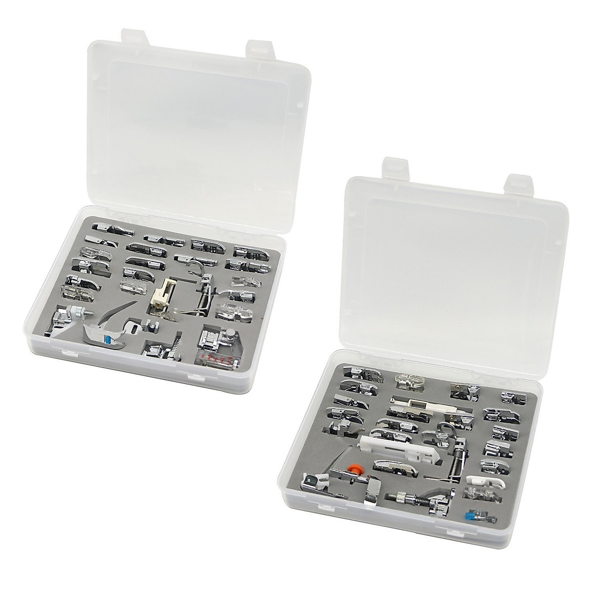 Professional 52pcs Sewing Machine Sewing Foot Presser Foot Presser Feet Set with Manual & Plastic Storage Box for Singer, Brother, Babylock, Janome and Kenmore Low Shank Sewing Machines