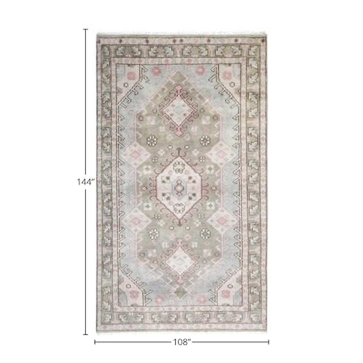 Handmade Geometric Contemporary Light Gray Area Rug 9 x 12