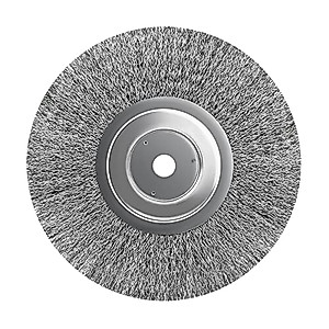 JIUNENG 4 Inch Stainless Steel Wire Crimped Wheel Brush with 5/8" Bore for Angle Grinder Derusting Cleaning and Surface Polishing 1Pc