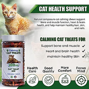 HYPOCBD Seafood Mix Cat Calming Treats for Anxiety | Tasty Chews for Cat Composure | Relaxing Aid for Stressed Cats | Hemp Oil Calming Pet Treats - 200mg 8oz