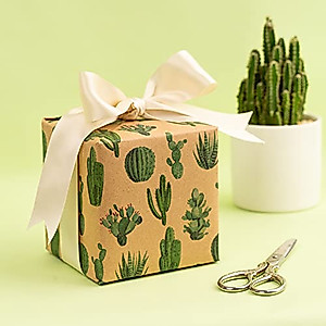 MAYPLUSS Kraft Wrapping Paper Roll - Mini Roll - 17" X 120" Per roll - Fruit/Cactus/Hedgehogs Design (42.3 sq.ft.ttl)