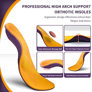 Insoles for Plantar Fasciitis, DynWalker Orthotic Inserts,Metatarsalgia Insoles,Relieve Achilles Tendonitis,overpronation, L