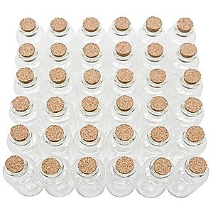 Axe Sickle 20 mL Cork Stopper Glass Bottles Mini Transparent Glass Bottles 36 Pcs.
