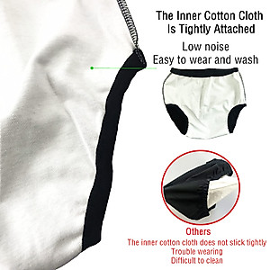 Adult Diaper Cover for Incontinence, Cloth Active Latex Leak Proof Pants, Noiseless Reusable Washable Pull Up Plastic Pants (Black, 2XL)