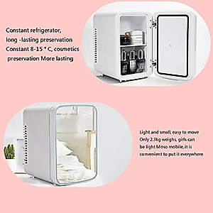 Mini Fridge Portable Cooler Warmer Skincare Fridge Compact Refrigerator Lightweight Beauty Fridge for Bedroom Office Car Boat Dorm Skincare,Pink