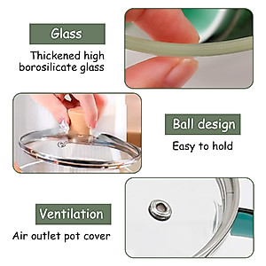 CADUFUELLY Transparent Glass Clear Heat Resistant Cooking Pot with Lid Soup Porridge Pot Glass Cookware Soup Bowl for Kitchen