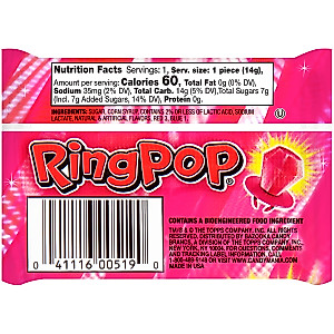 Ring Pop Individually Wrapped Pink Strawberry 30 Count Bulk Lollipop Pack – Strawberry Flavored Lollipop Suckers for Kids - Fun Candy Bulk for Gender Reveal Parties, Bachelorettes, & Party Favors