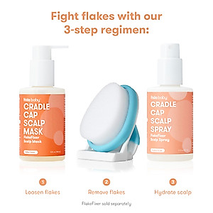 Oh Cr*p! Cradle Cap Flake Fixer Scalp Spray + Scalp Mask Duo by Frida Baby Soothes Baby's Scalp, Prevents Dryness and Flakes