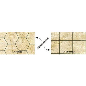 Chessex Role Playing Play Mat: Battlemat Double-Sided Reversible Mat for RPGs and Miniature Figure Games (26 in x 23 1/2 in) Squares/Hexes