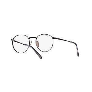 Ray-Ban RX8237V Round Titanium Prescription Eyewear Frames, Black/Demo Lens, 50 mm