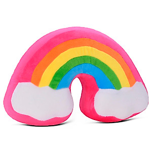 iscream Silky Fleece Covered 10.5" Slow Rise Squishy Rainbow and Clouds Shaped Stress Ball