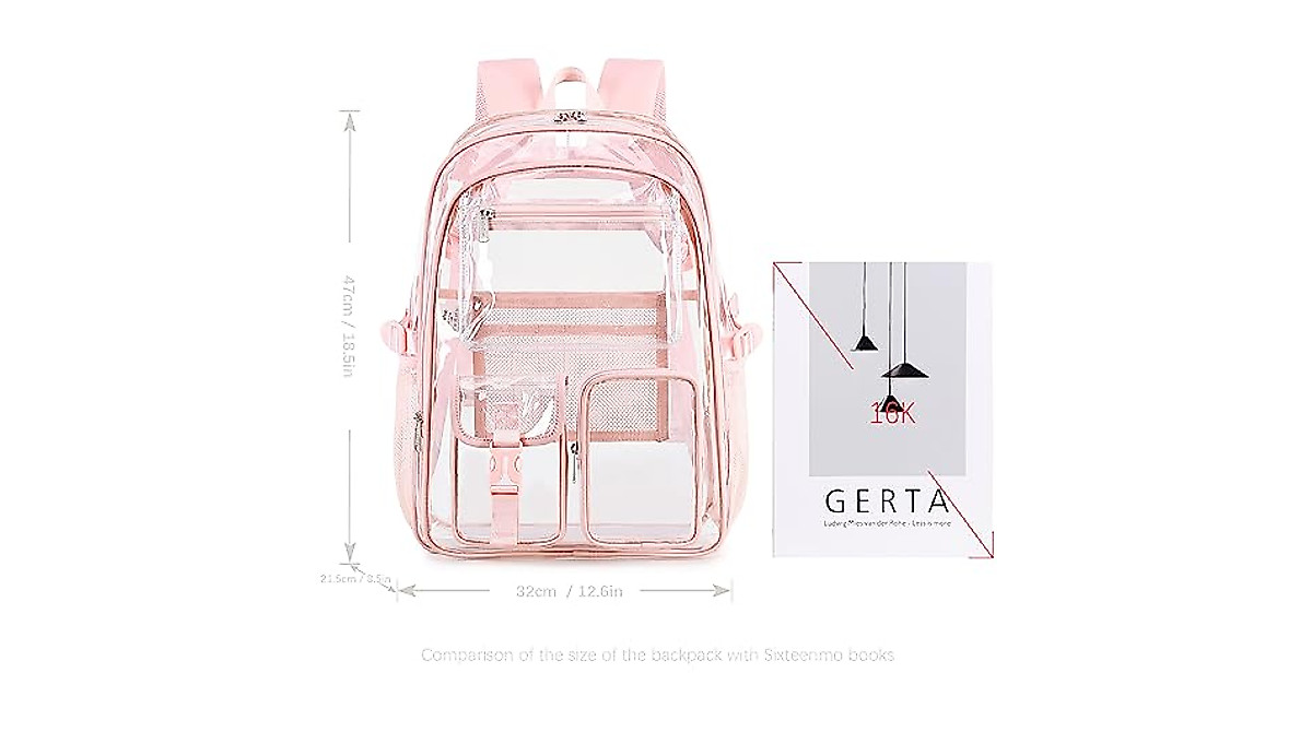 Abshoo Large Clear Backpack - Stylish & Durable Pink Bag